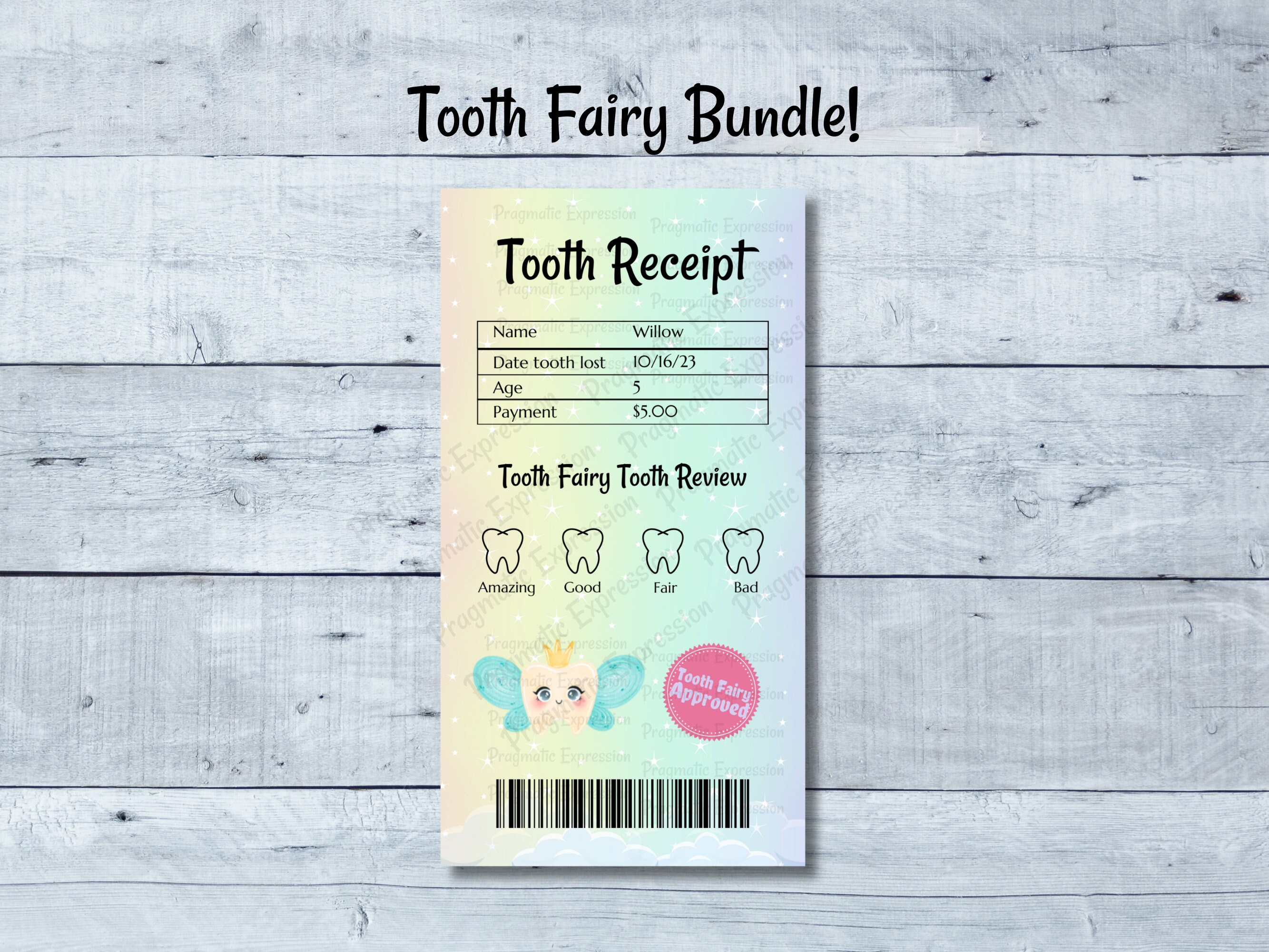 Tooth Fairy Letter Printable, Printable Tooth Fairy Receipt, Editable ...