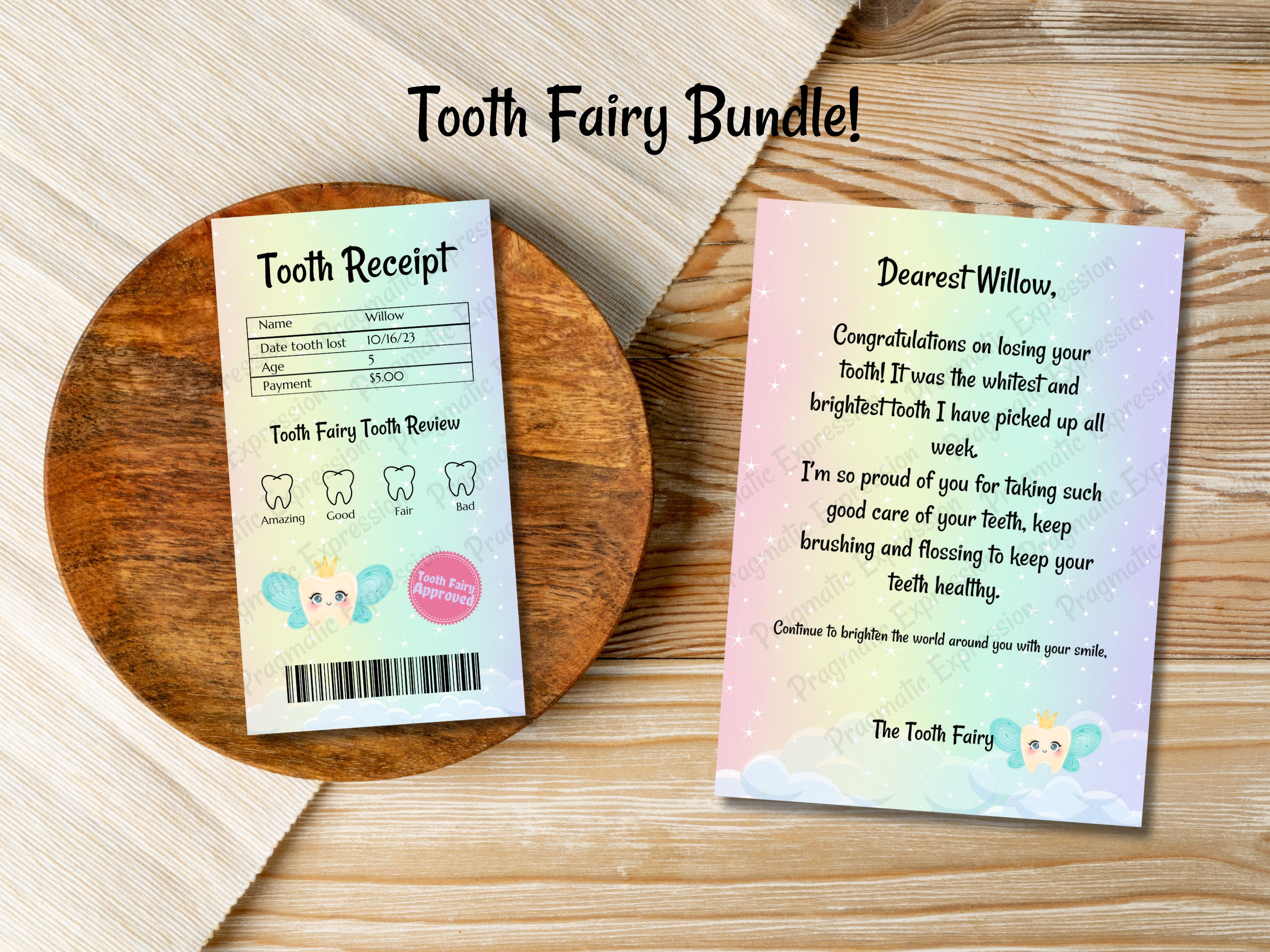 Tooth Fairy Letter Printable, Printable Tooth Fairy Receipt, Editable ...