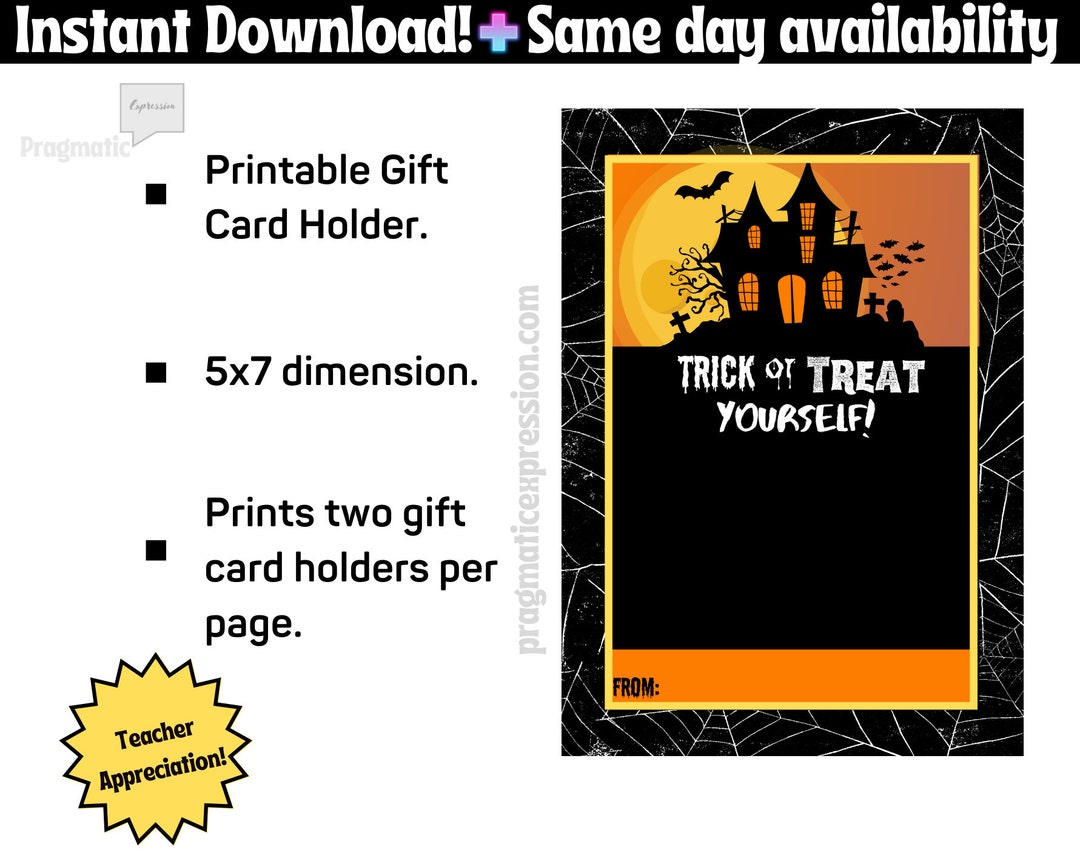 Halloween Teacher Appreciation Gift Card Holder. Haunted - Etsy