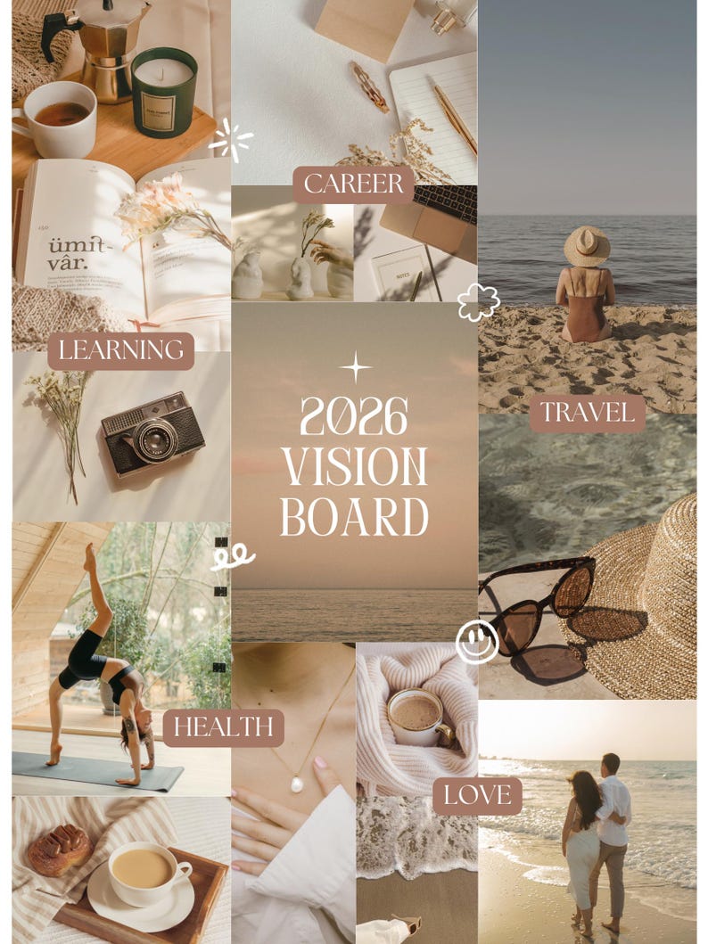Personalized Year Vision Board & Goal Plan Custom Digital PDF Yearly ...