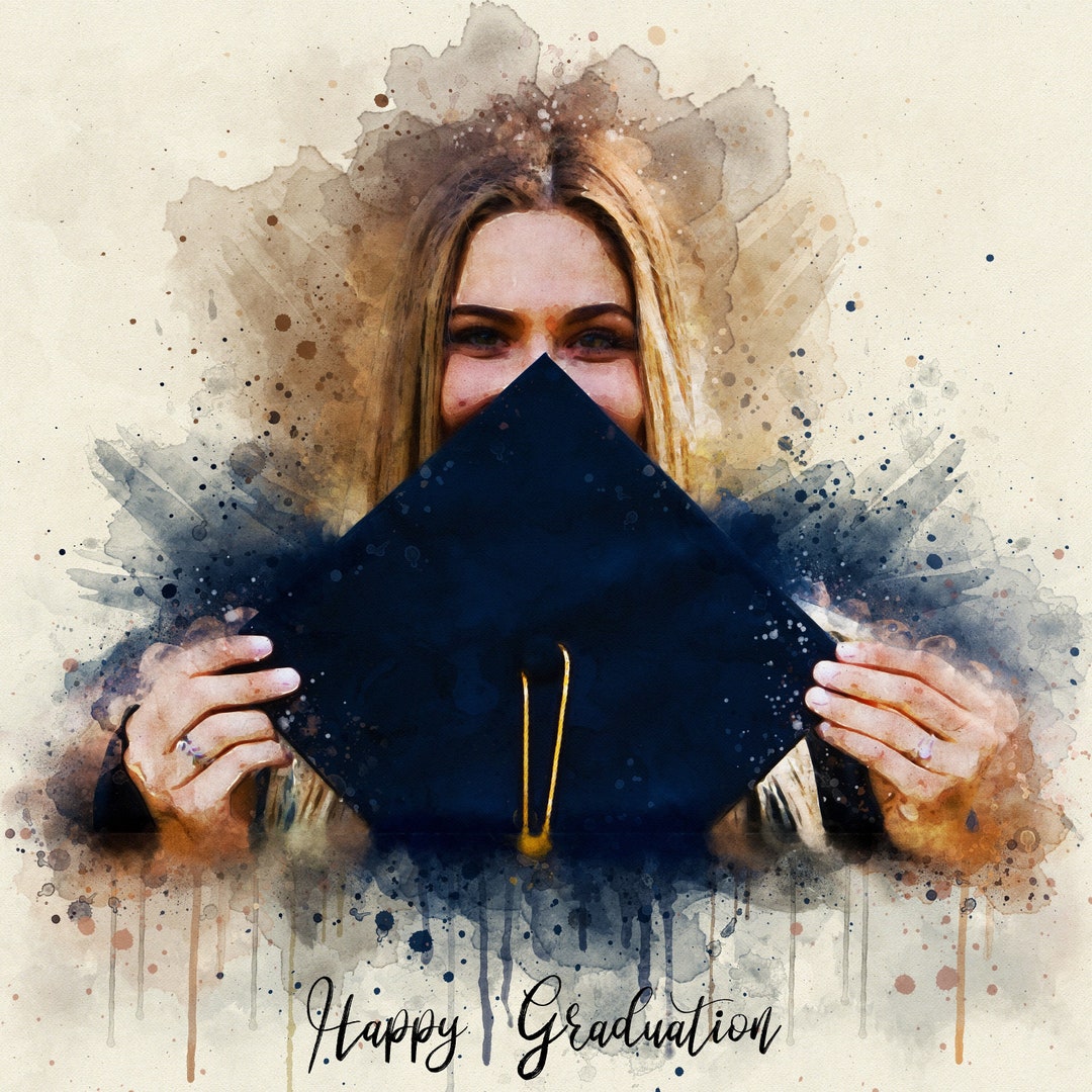 Graduation Portrait Watercolor Graduation Gift Friends - Etsy