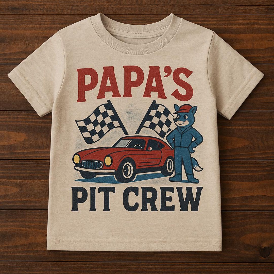 Papa’s Pit Crew PNG – Race Car Toddler Shirt Design – Father’s Day Boy ...