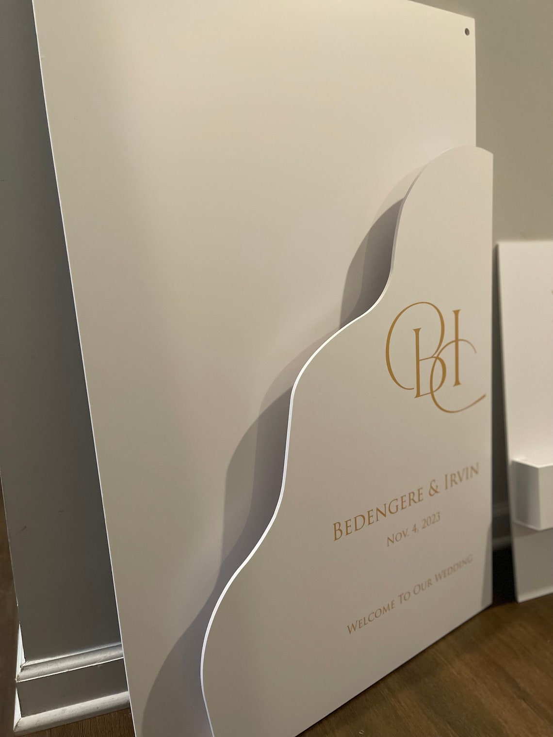 Curve Shaped Flower Box Wedding Sign, PVC Foam Welcome Sign, Elegant ...