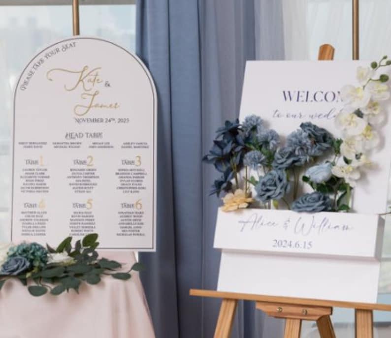 Full Flower Box Wedding Sign, PVC Foam Board Welcome Sign, Elegant ...