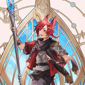 FFXIV G'raha Tia Acrylic Standee - Large Multi Layered Display Piece - Etsy