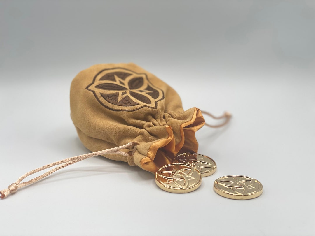Genshin Impact Mora Pouch | Suede Cloth and Velvet Coin or Dice Bag ...