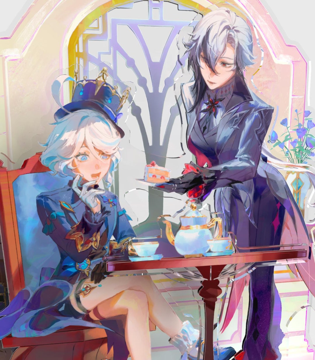 Genshin Impact Arlecchino Furina Arlefuri Acrylic Standee - Large Multi ...