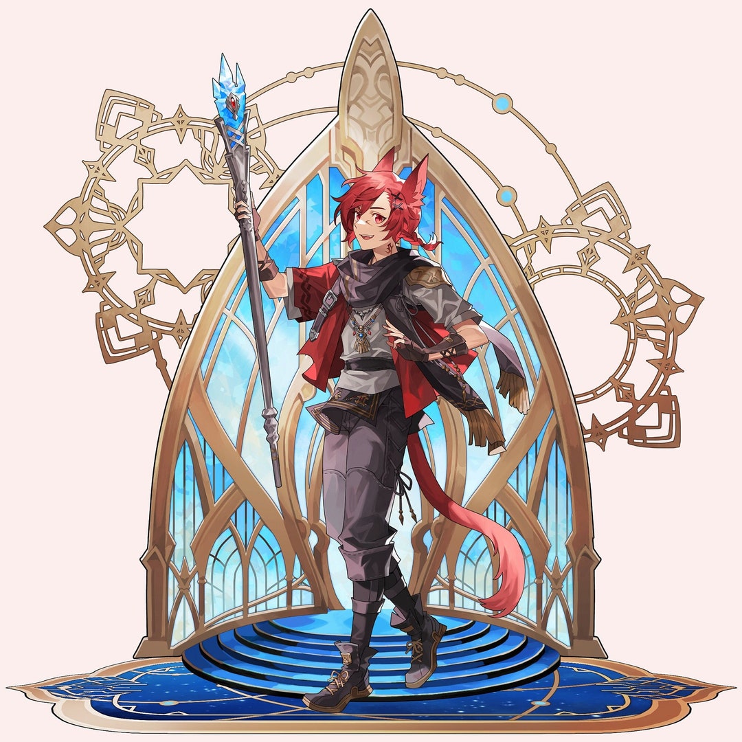 FFXIV G'raha Tia Acrylic Standee Large Multi Layered Display Piece - Etsy