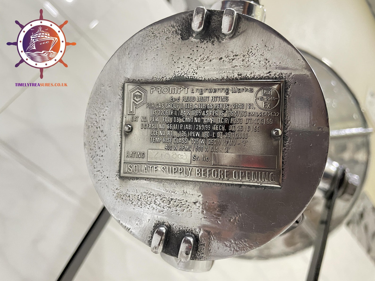Timeless Spotlight Vintage Old Antique Solid Aluminum Prompt ...
