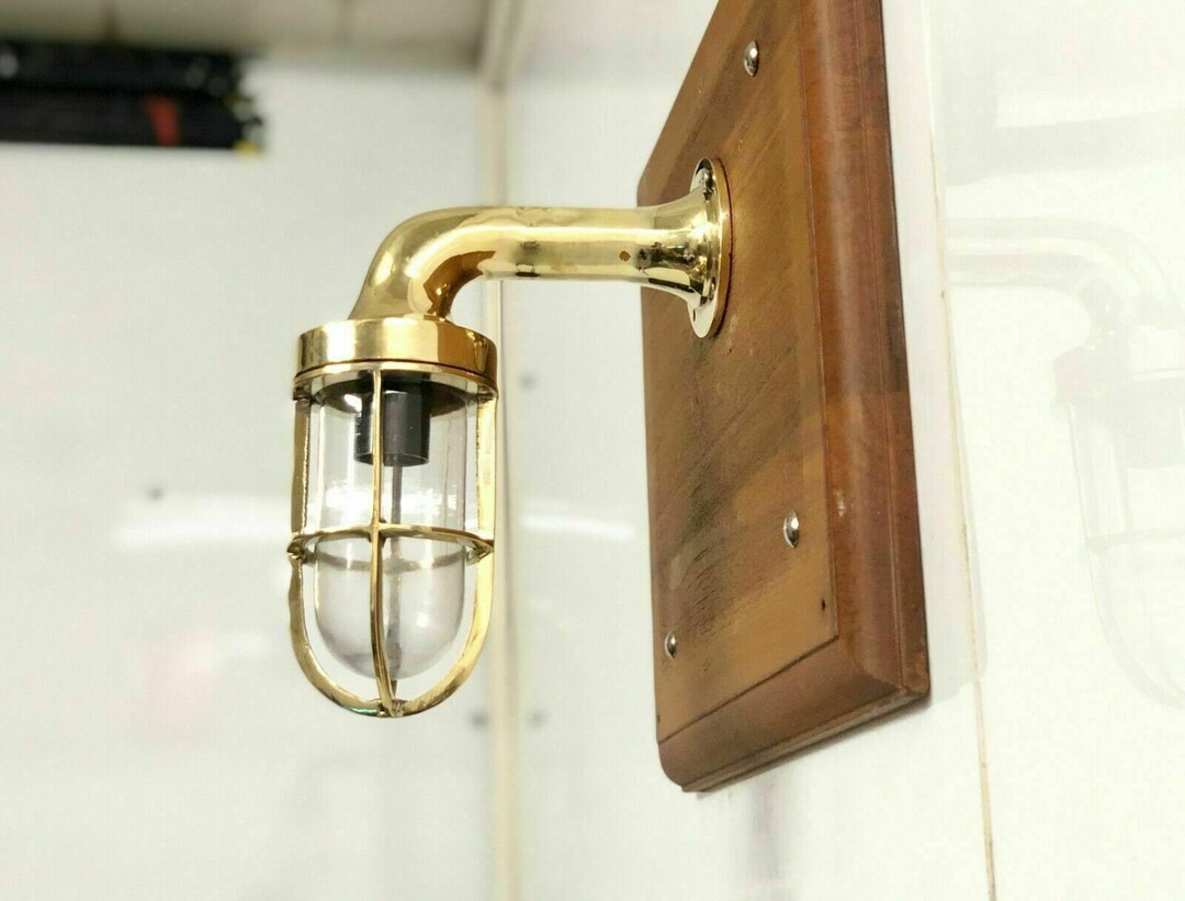 Nautical Bulkhead Sconce Indoor / Outdoor / Solid Brass Wall Light ...
