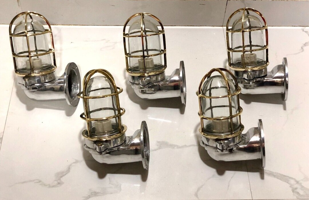 Japanese Naval Ship Light Bass and Aluminum Nautical Wall Sconce ...