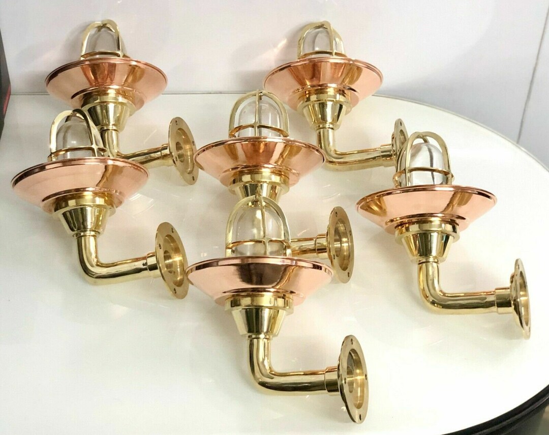 Nautical Bulkhead Swan Ship Wall Light Made of Brass & Copper - Etsy
