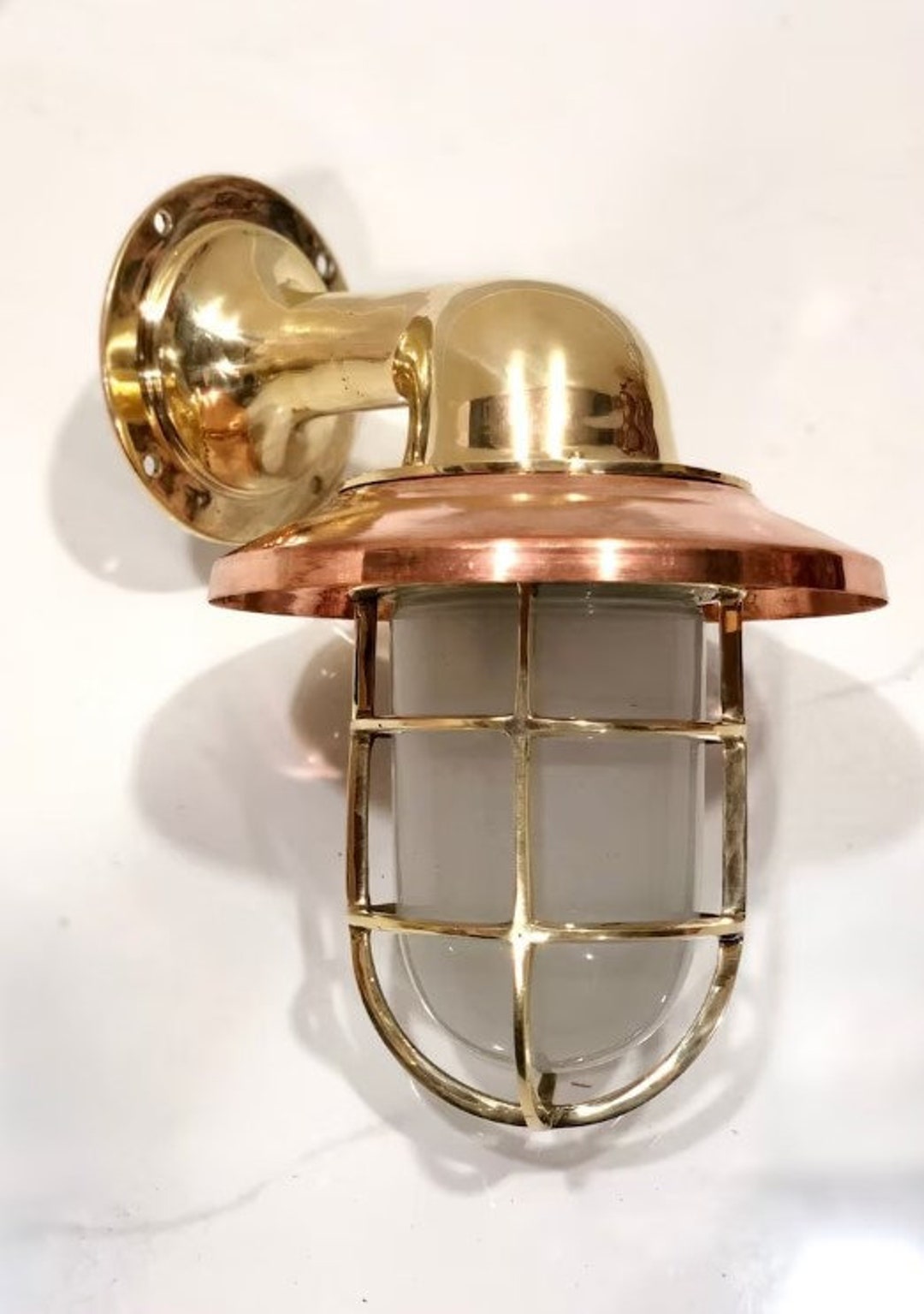 New Nautical Marine Ship Solid Brass Swan Passageway Light With Copper ...