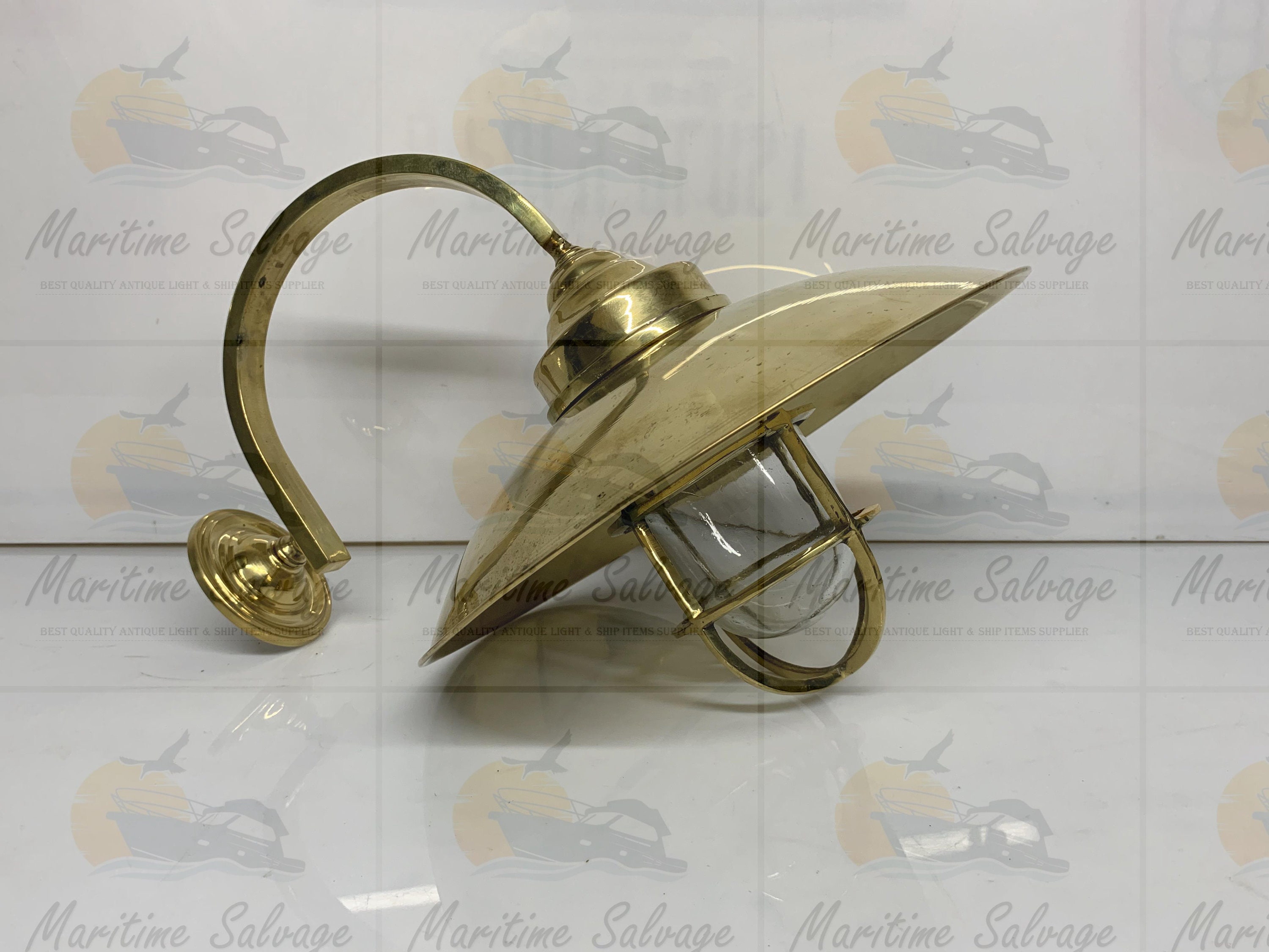 Bulkhead Nautical Goose Neck Ship Solid Wall Light Sconce Made of Brass ...
