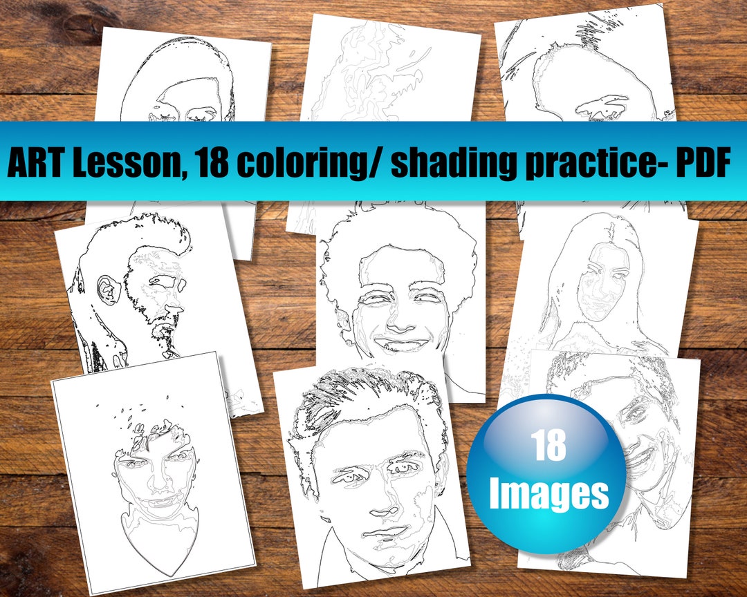 19 Printable Art Shading Practice, Famous People - Etsy