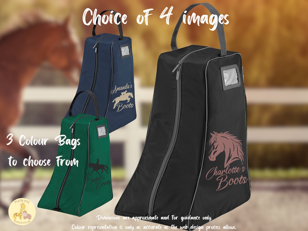 Personalised Boot Bag, Wellington Boot Bag With Name and Horse ...