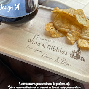 Personalised Wine and Nibbles Board, Wine Glass Holder, Cheese and Wine ...