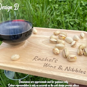 Personalised Wine and Nibbles Board, Wine Glass Holder, Cheese and Wine ...