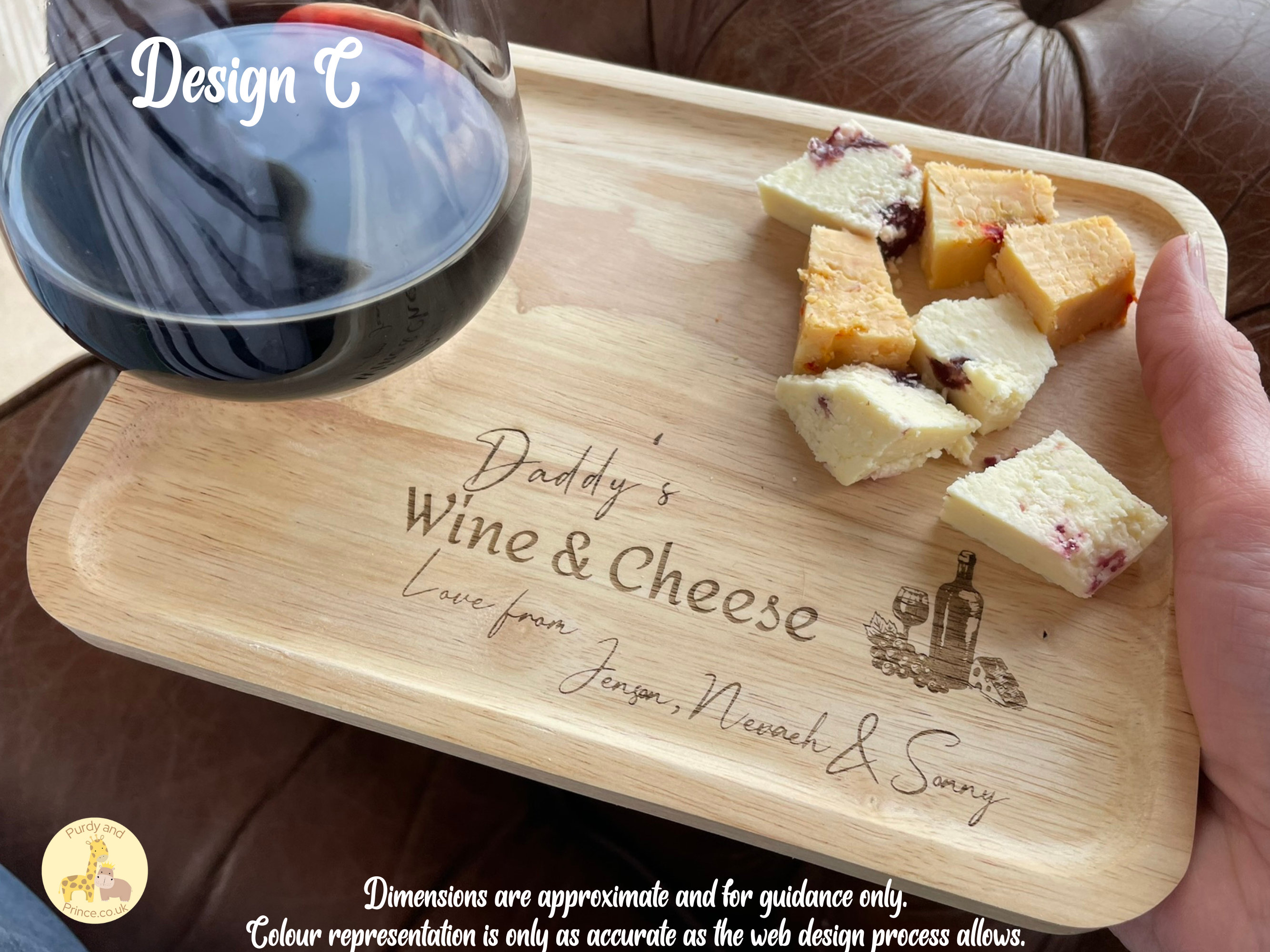 Personalised Wine and Nibbles Board, Wine Glass Holder, Cheese and Wine ...