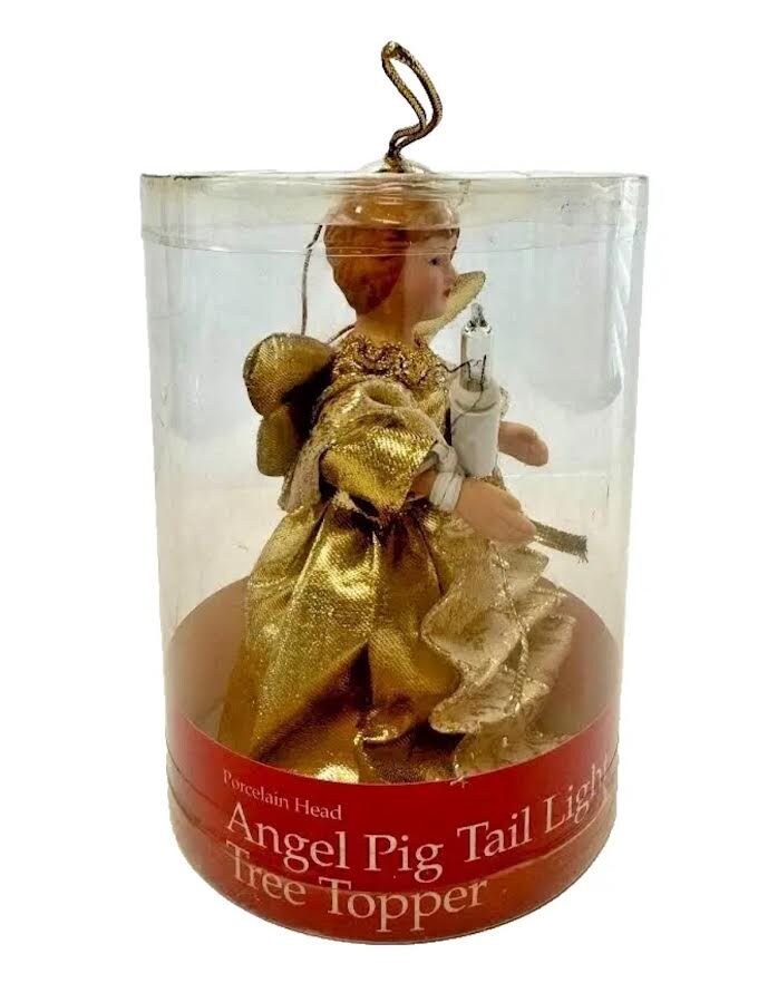 Vintage Angel Pig Tail Light Tree Topper by Holiday Time, Porcelain ...