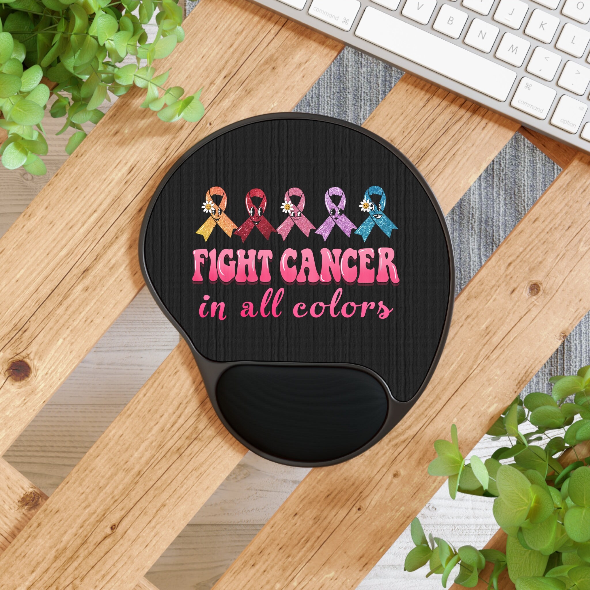 Fight Cancer in All Colors Mouse Pad With Wrist Rest - Etsy
