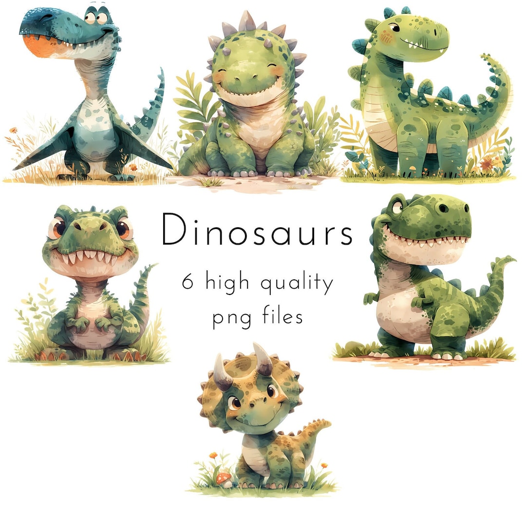 Dinosaurs | 6 PNG Files | Dinosaurs Clipart | Transparent Background ...