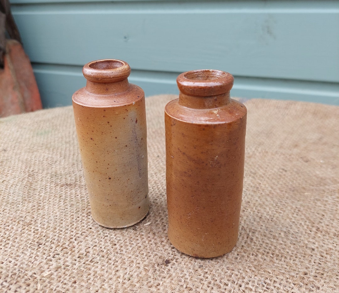 Antique Glazed Stoneware Ink Pots - Etsy UK