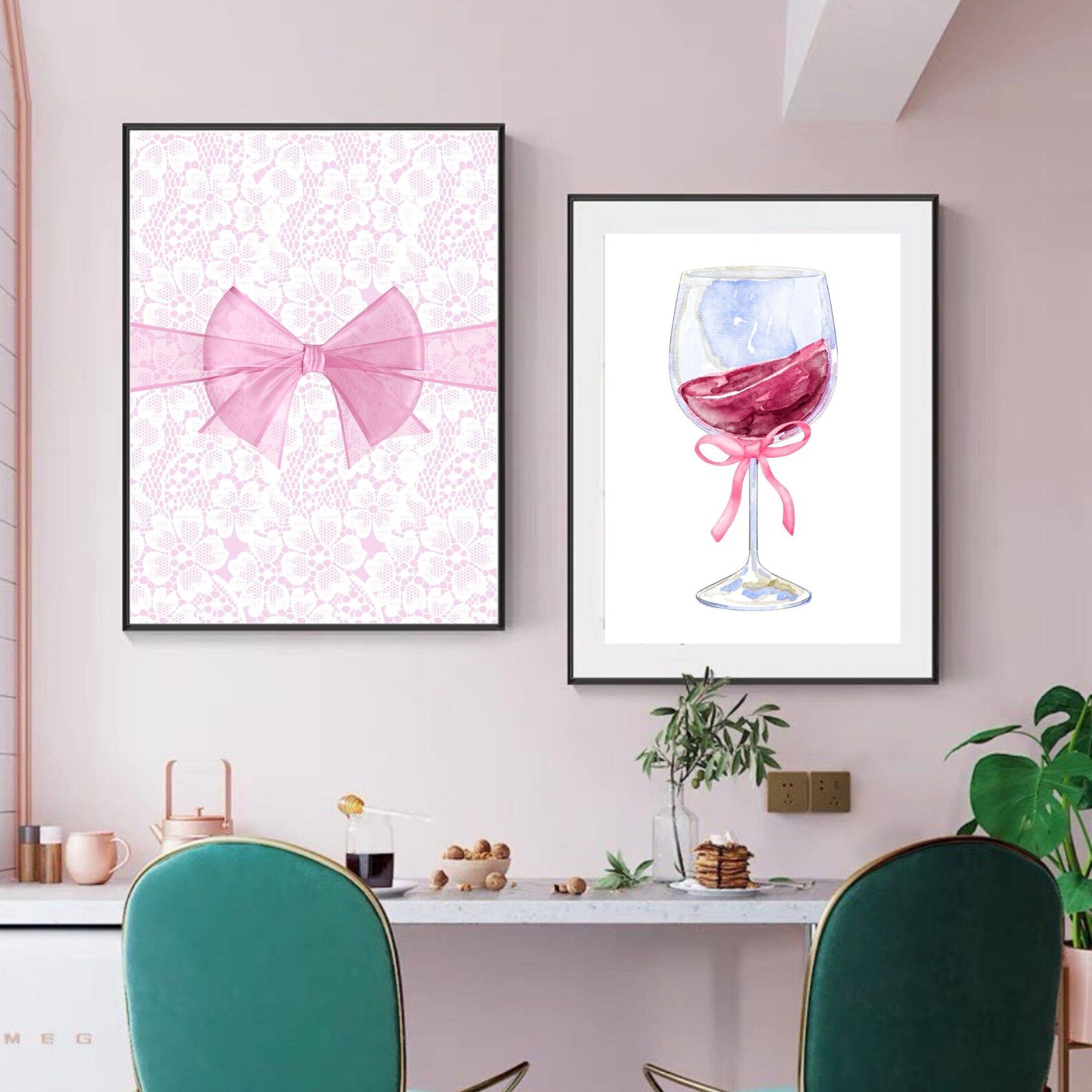 Pink Coquette Bow Printable Wall Art Set of 3 Instant Digital Downloads ...