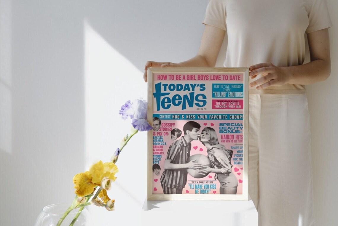 1960s Retro Teen Magazine Cover Poster - Etsy