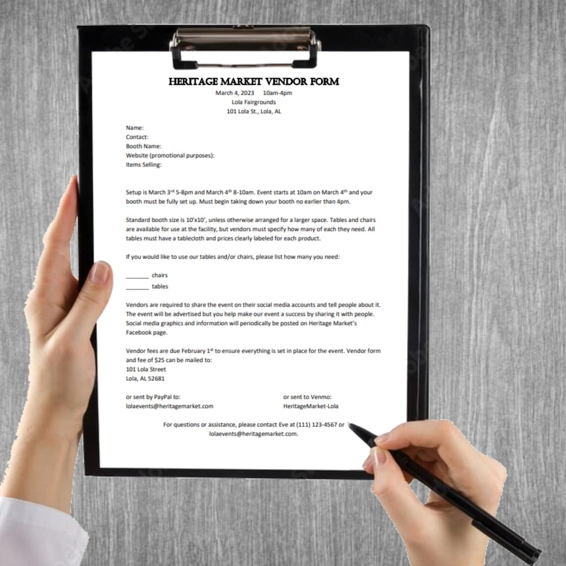 Vendor Application Contract Agreement Form | Craft Fair Event ...