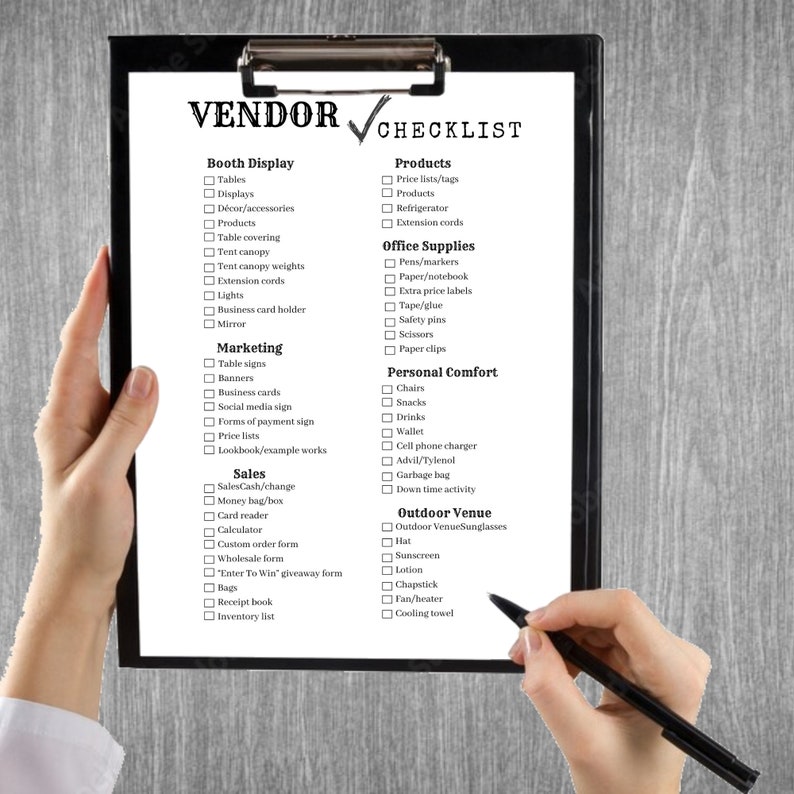 Vendor Craft Fair Event Checklist | Printable PDF | Instant Digital ...