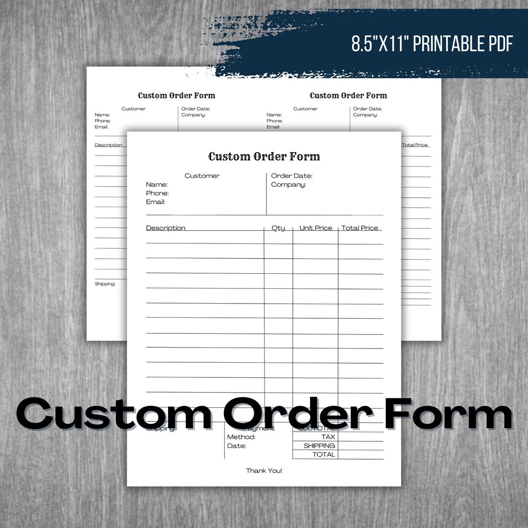 Custom Order Form - Craft Fair Network Marketing Direct Sales - Etsy