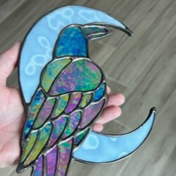 Stained Glass Raven - Etsy