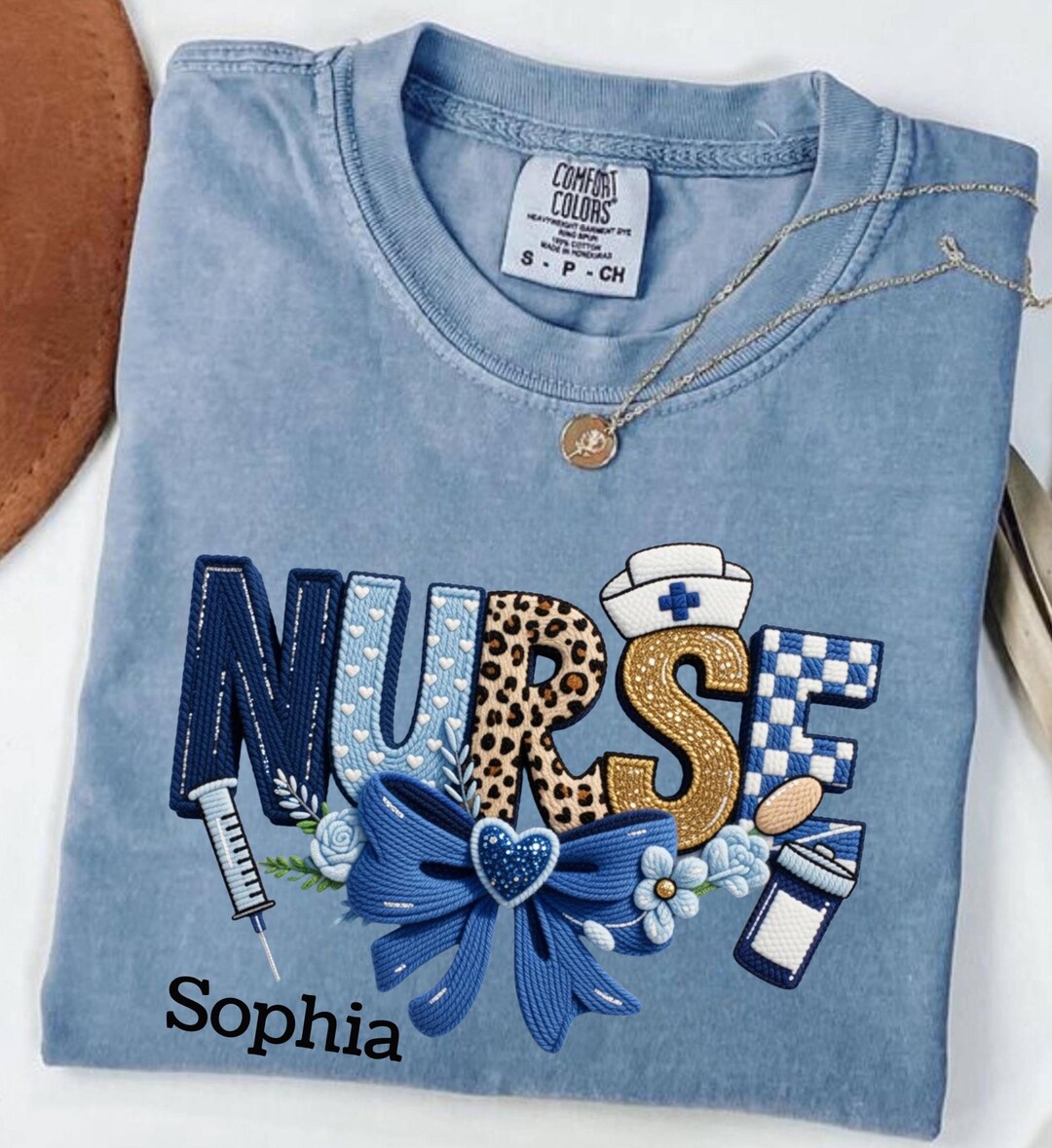 Comfort Colors® Latch Hook Nurse Life Leopard Shirt, Personalized Nurse ...