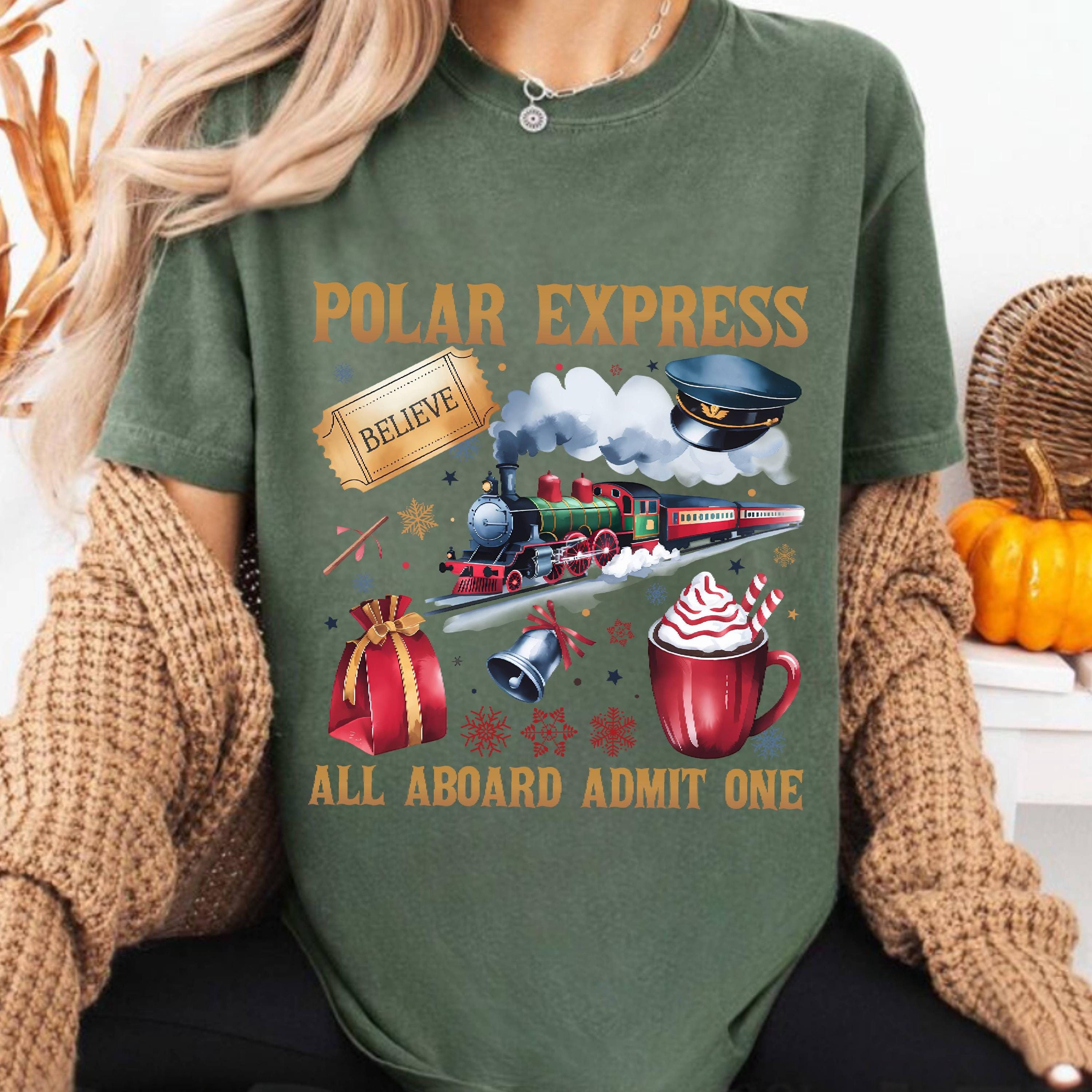 Comfort Colors Polar Express Shirt, Family Train All Aboard Matching T ...