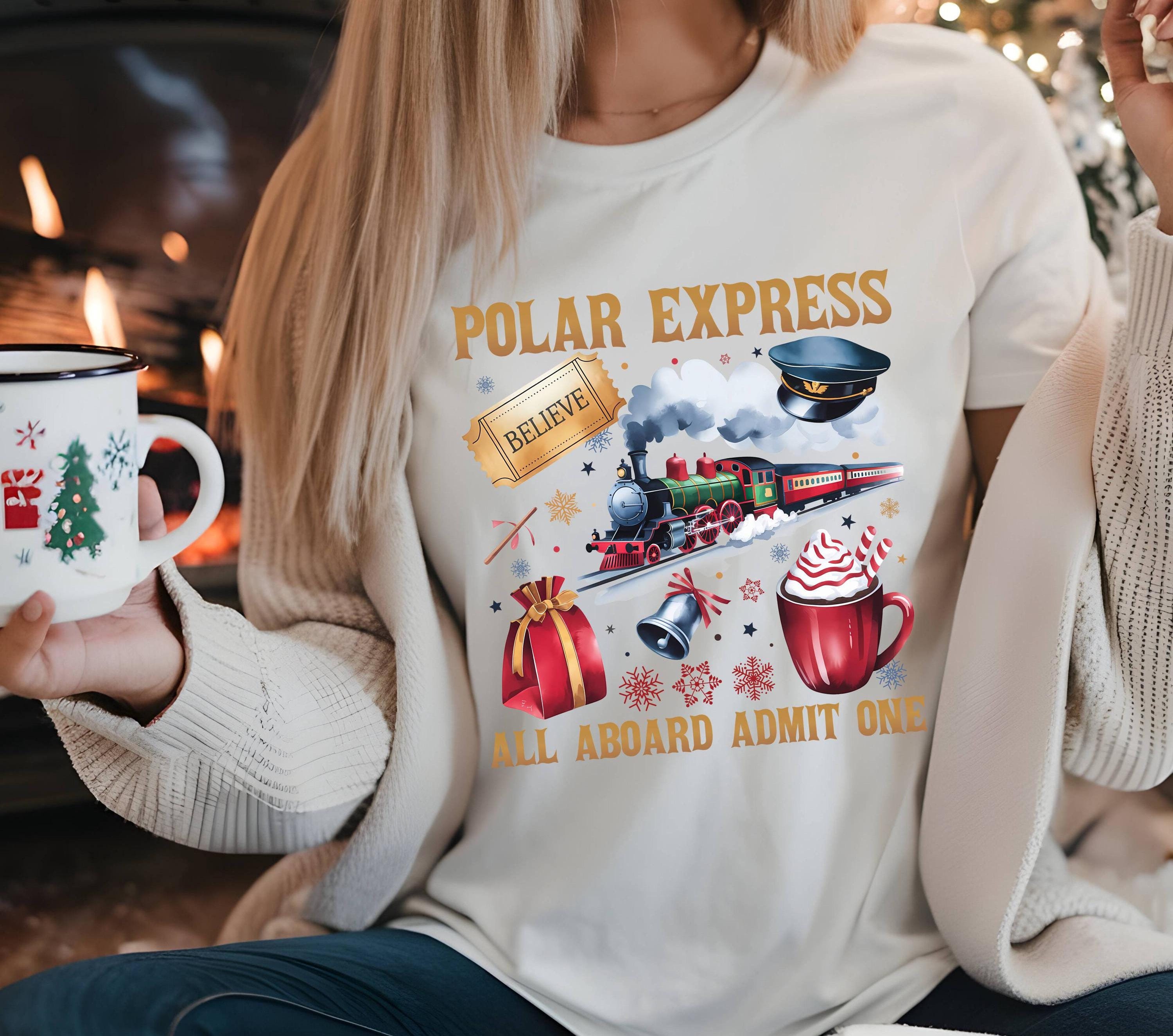 Comfort Colors Polar Express Shirt, Family Train All Aboard Matching T ...