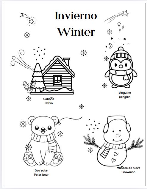 Winter Bilingual Spanish Activity Pack for Grades 2-5 Fun Interactive ...