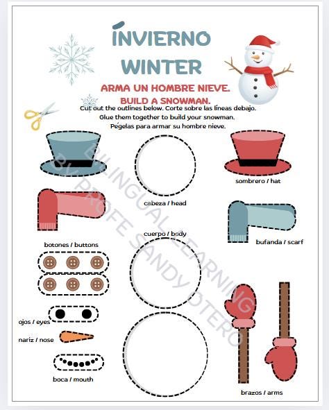 Winter Bilingual Spanish Activity Pack for Grades 2-5 Fun Interactive ...