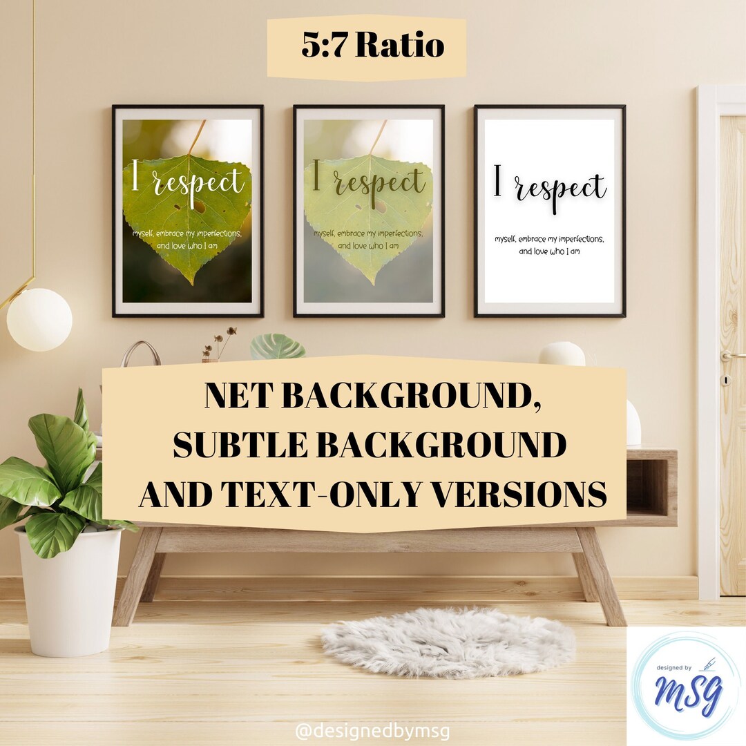 I Respect Printable Affirmation Wall Art Affirmative Quotes - Etsy