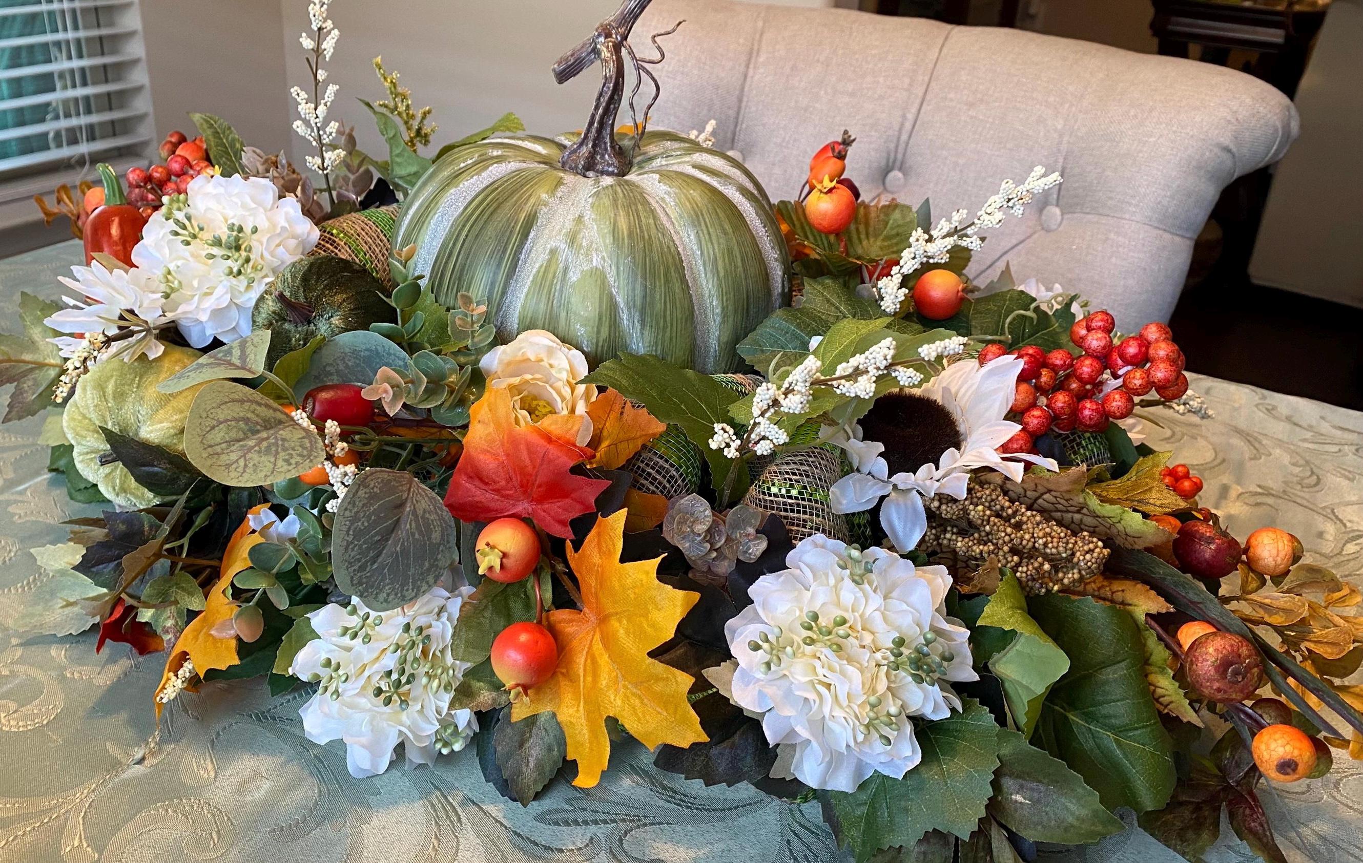 Fall Centerpiece, Pumpkin Centerpiece, Autumn Centerpiece, Tabletop ...