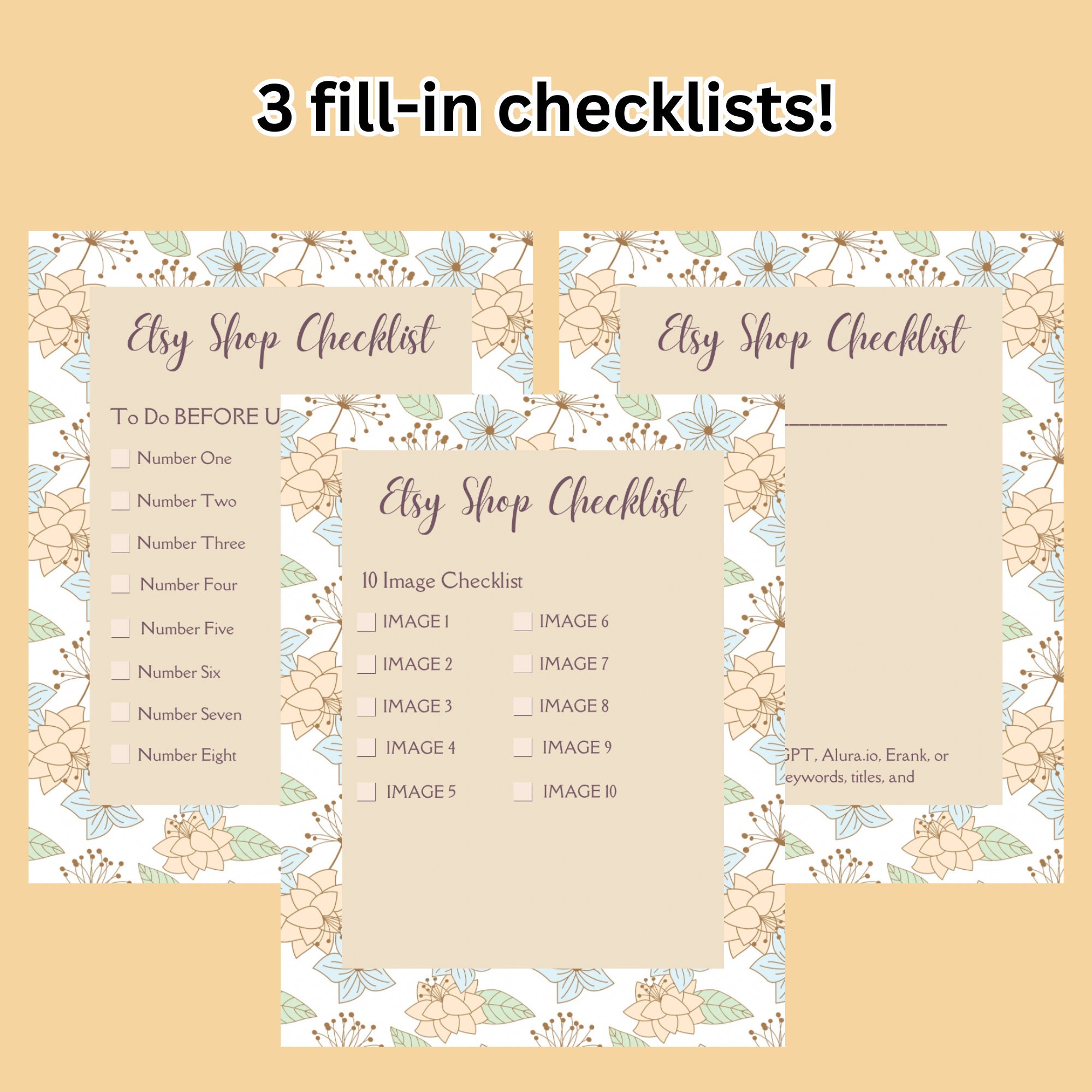 Etsy Shop Checklist and Templates for Editing on Canva Canva Free and ...