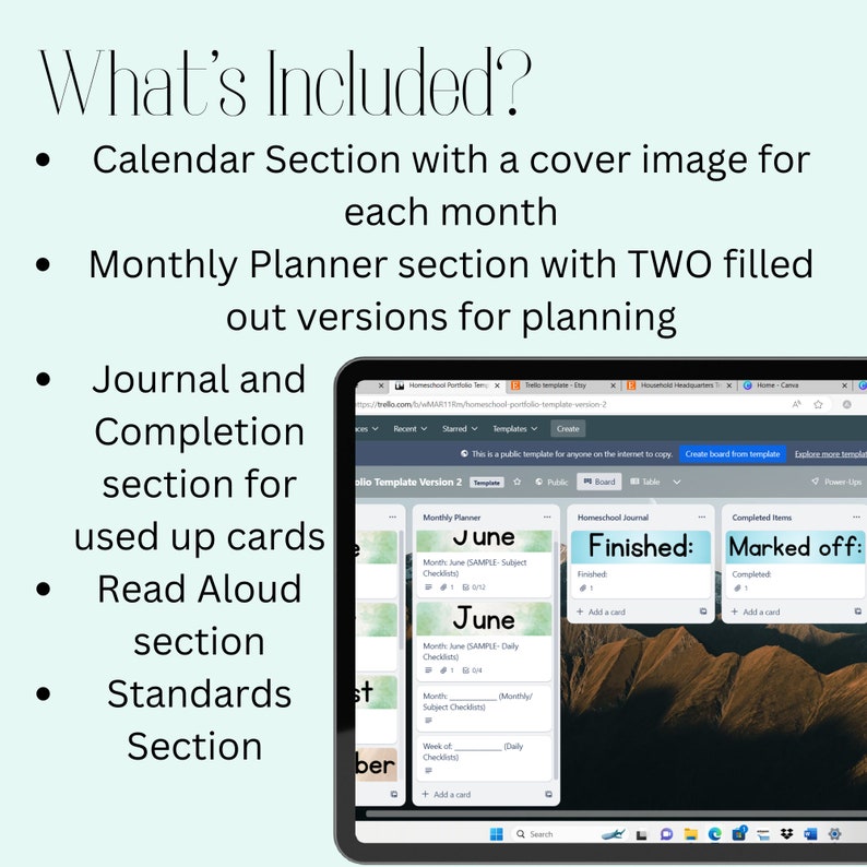 Homeschool Portfolio Trello Template Teacher and Homeschool - Etsy