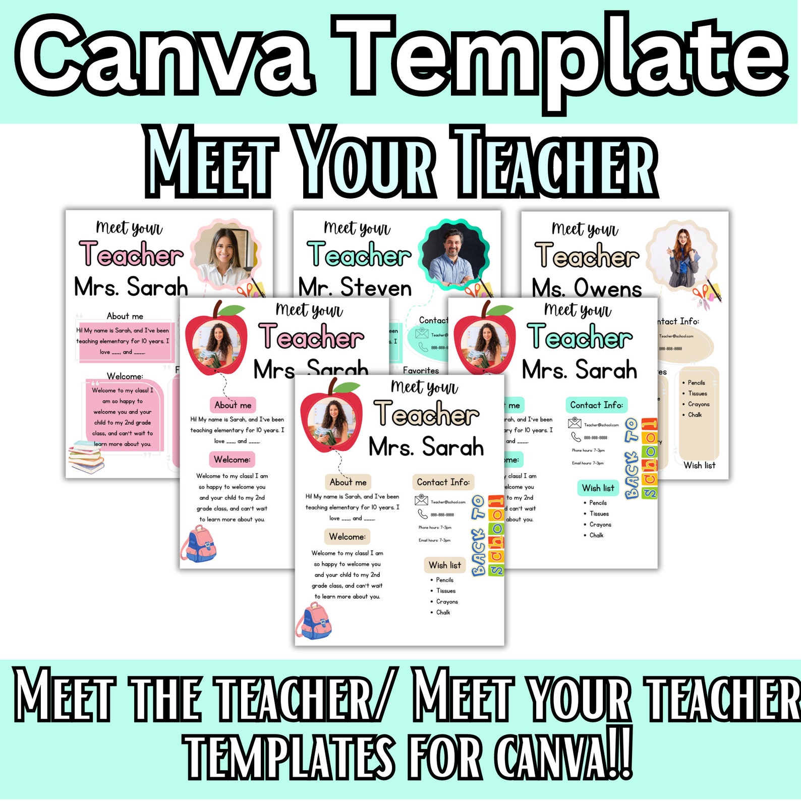 Meet Your Teacher Printable Canva Template, Teacher Introduction ...