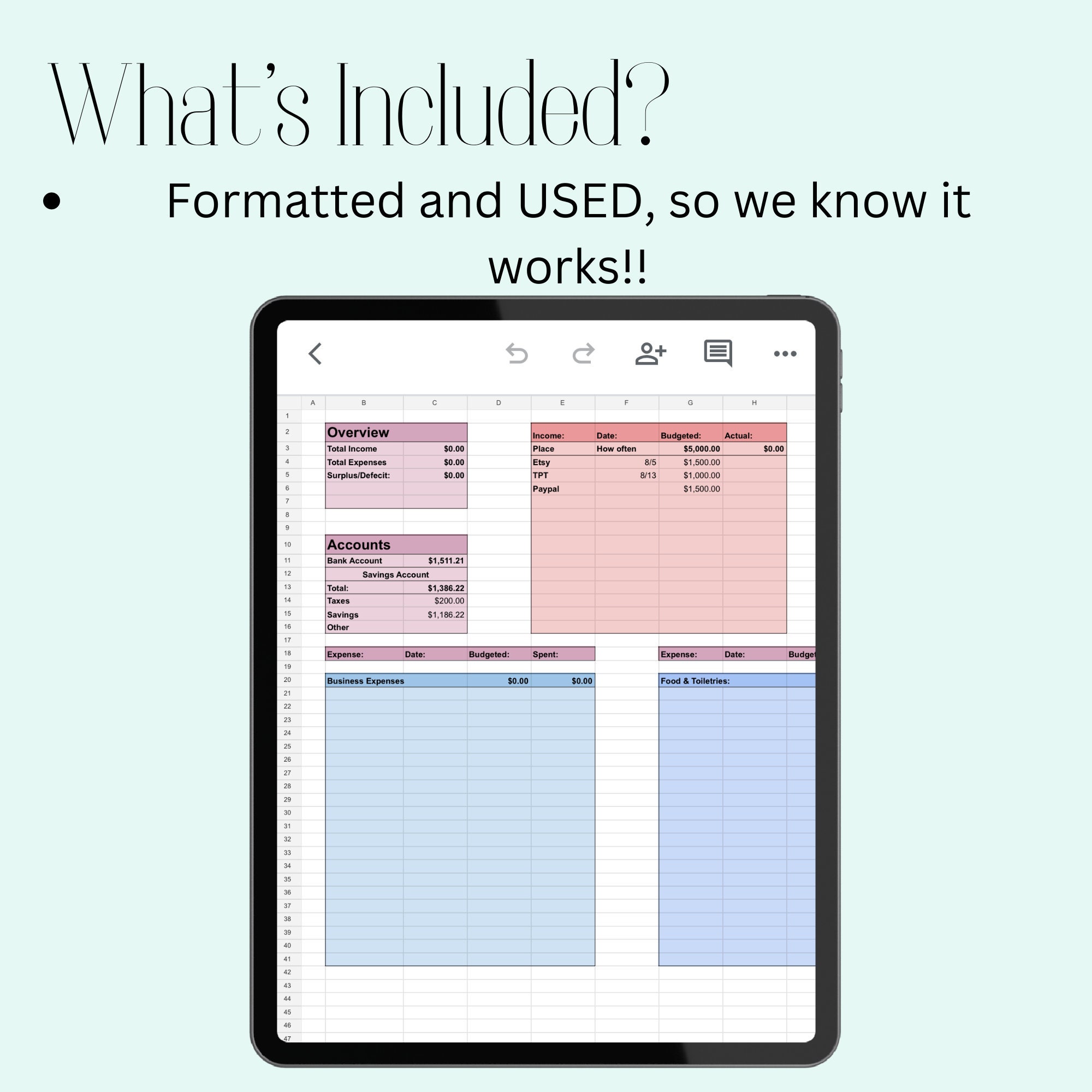 Family and Home Budget, Income and Expense Tracker for Google Sheets ...
