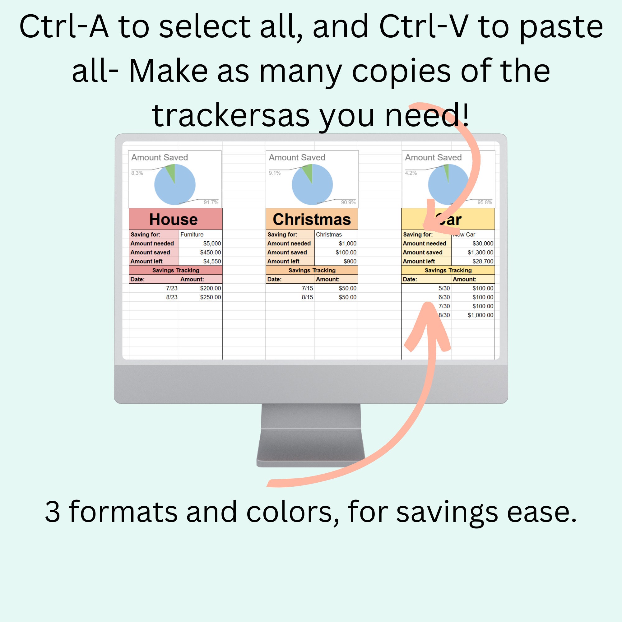 Savings Challenge Template Tracker Expense Tracker for Google - Etsy
