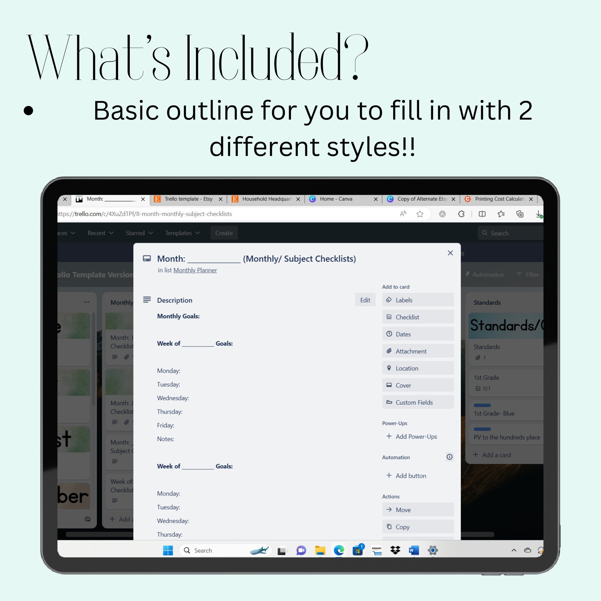 Homeschool Portfolio Trello Template Teacher and Homeschool - Etsy