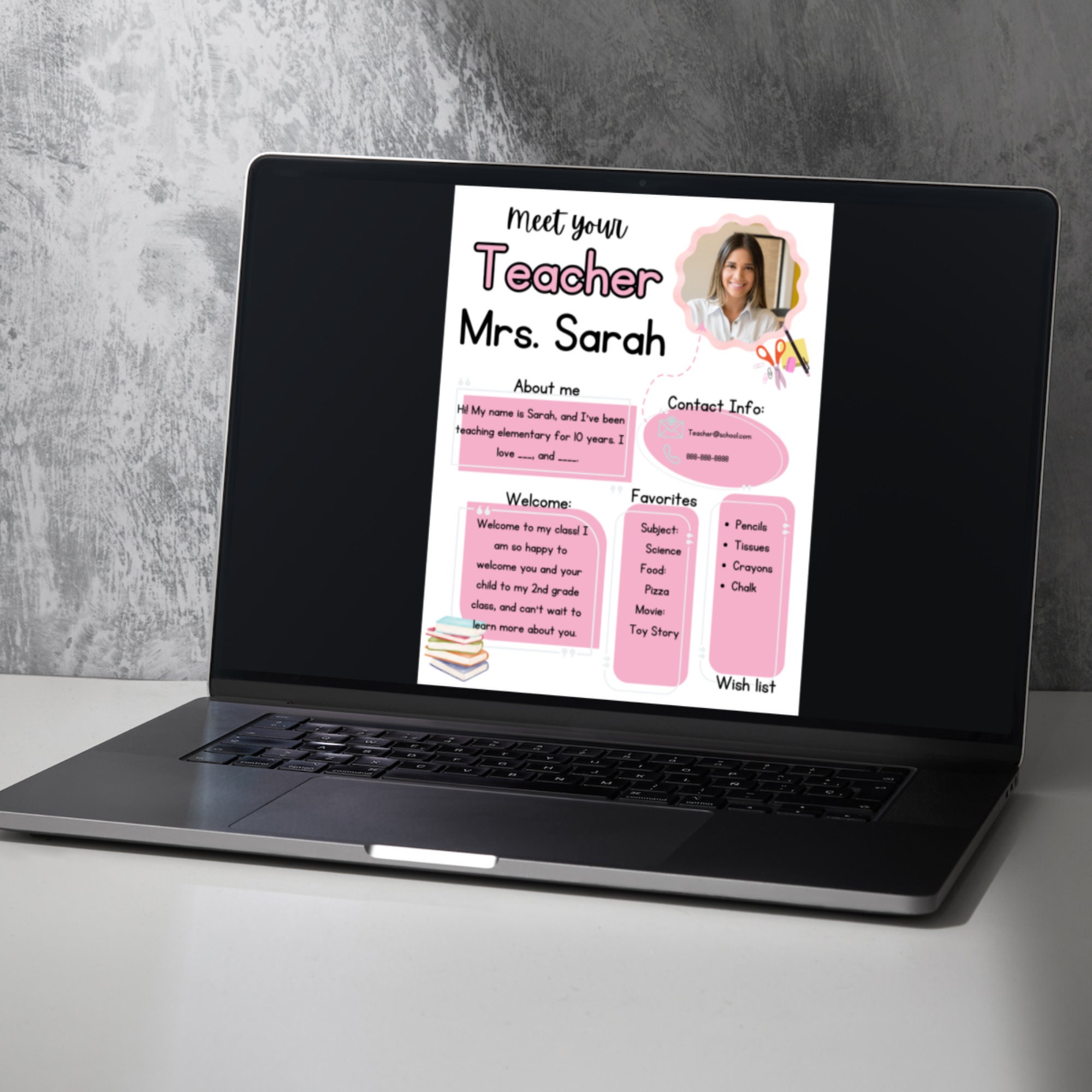 Meet Your Teacher Printable Canva Template, Teacher Introduction ...