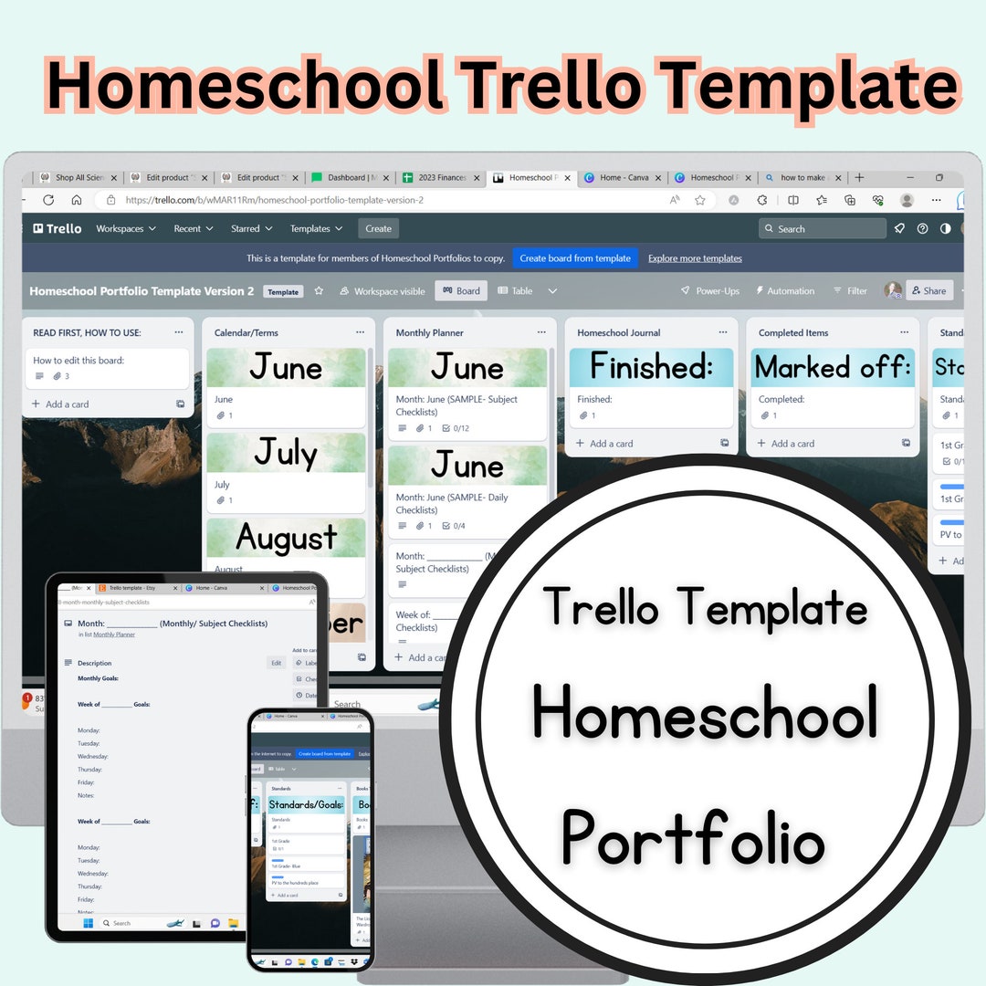Homeschool Portfolio Trello Template Teacher and Homeschool Portfolio ...