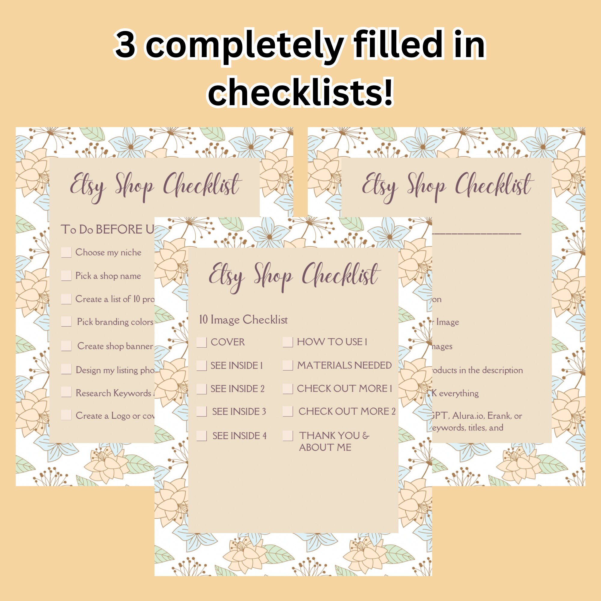 Etsy Shop Checklist and Templates for Editing on Canva Canva Free and ...