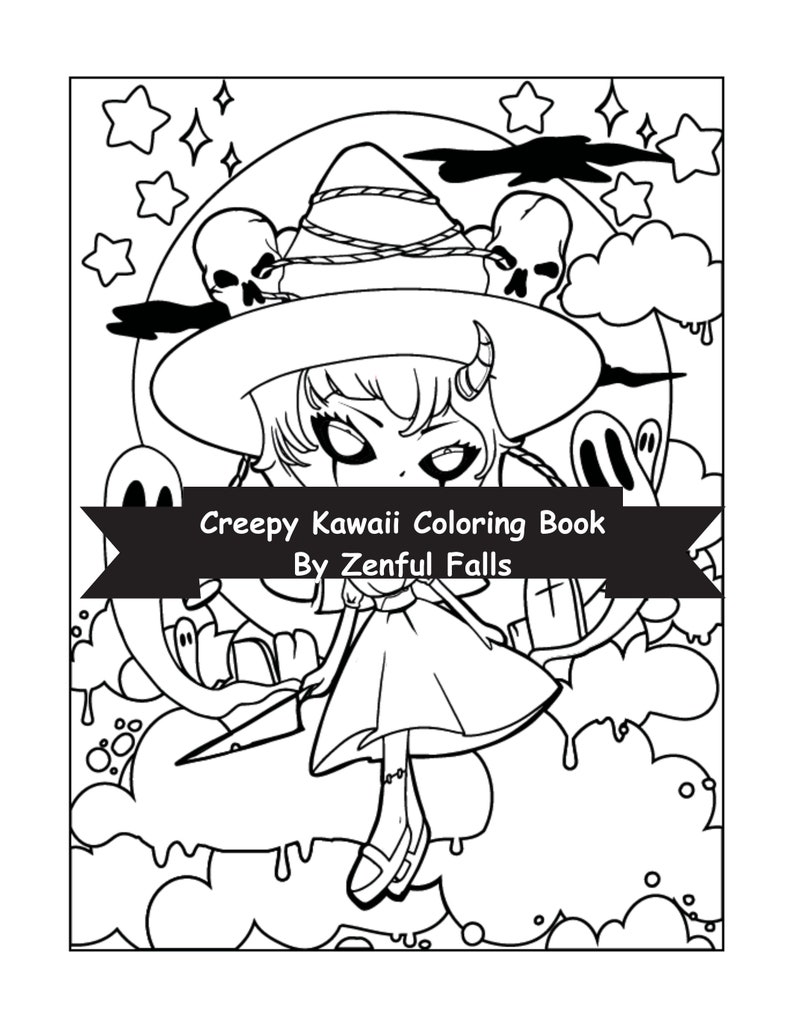 Creepy Kawaii: A Pastel Goth Coloring Book for Adults With - Etsy